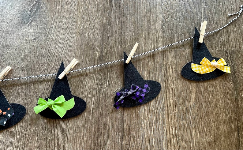 Witches Hat Garland // Halloween Garland // Witch Decor // - Etsy