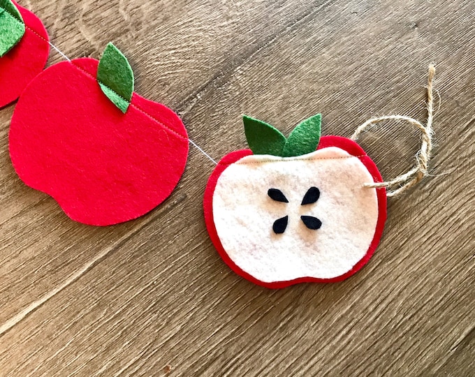 Apple Garland // Apple Decor // Teacher Garland // Teacher | Etsy