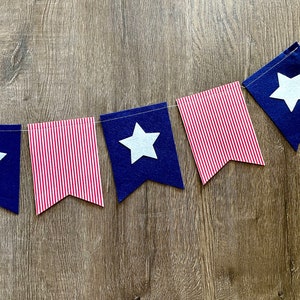 Patriotic Pennant Banner // Red White and Blue Pennant Banner // 4th of ...