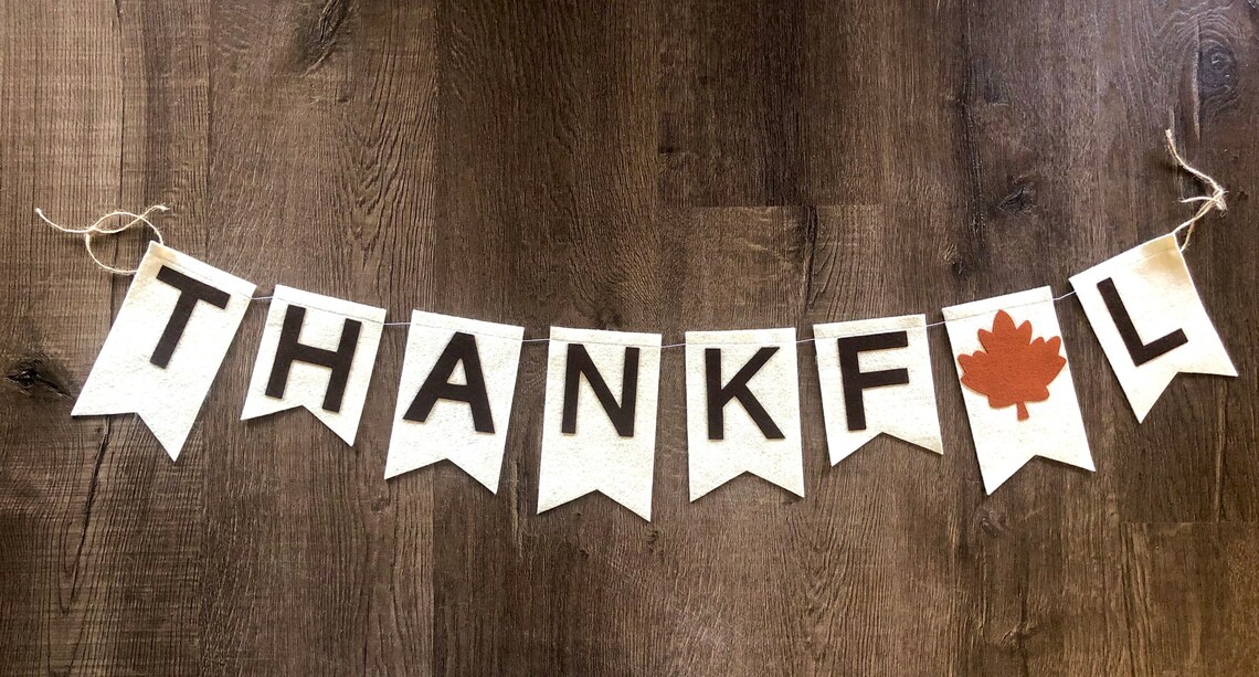 Thankful Pennant Banner // Thanksgiving Pennant Banner // Pennant ...
