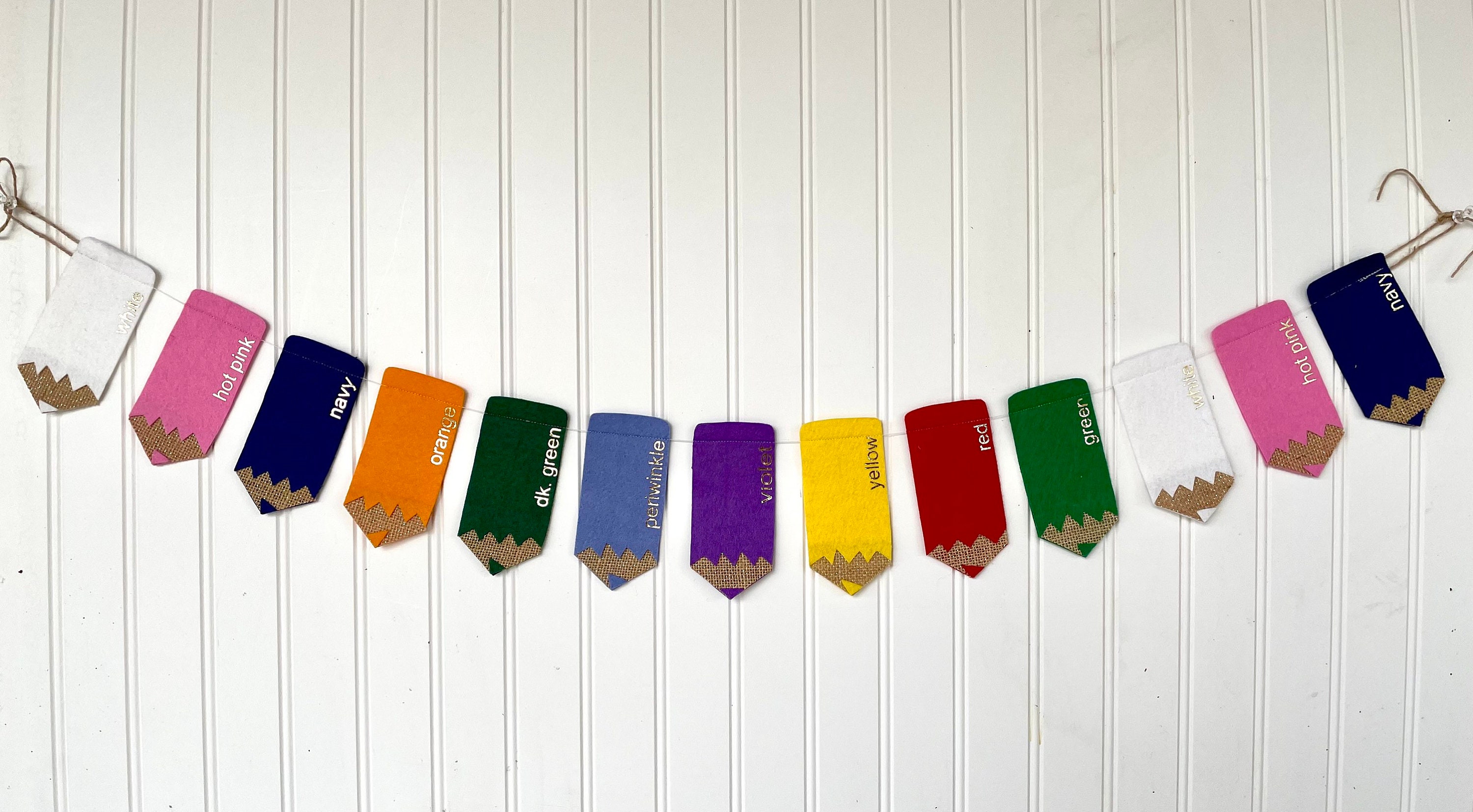 Colored Pencil Garland // Back to School Garland // Classroom | Etsy