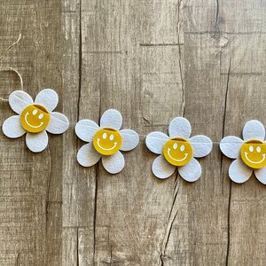 Groovy Flower Garland // Smiley Flower Garland //. Smiley Face | Etsy