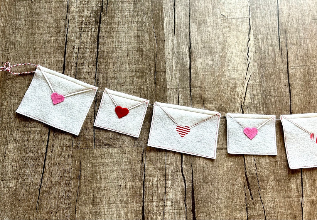 Love Letters Garland // Love Letters // Love Notes // Felt Envelopes ...