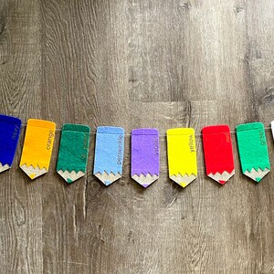 Colored Pencil Garland // Back to School Garland // Classroom Garland ...