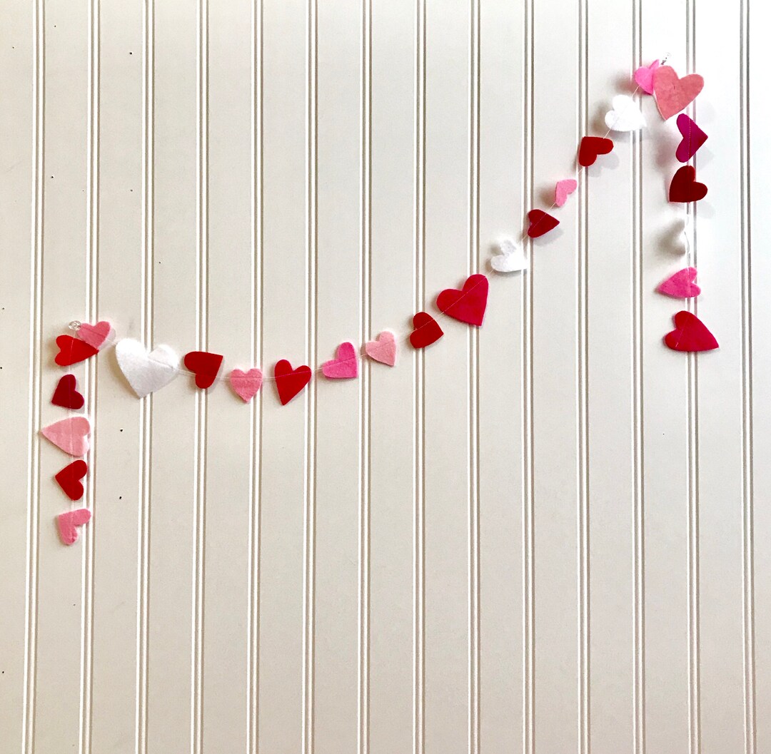 Pink Confetti Heart Garland // Mini Heart Garland // Heart Garland ...