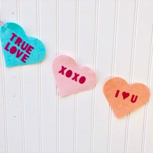 Candy Hearts Garland // Candy Hearts // Heart Garland // Valentine’s ...