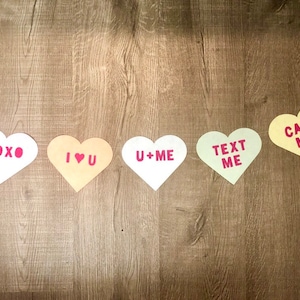 Candy Hearts Garland // Candy Hearts // Heart Garland // Valentine’s ...