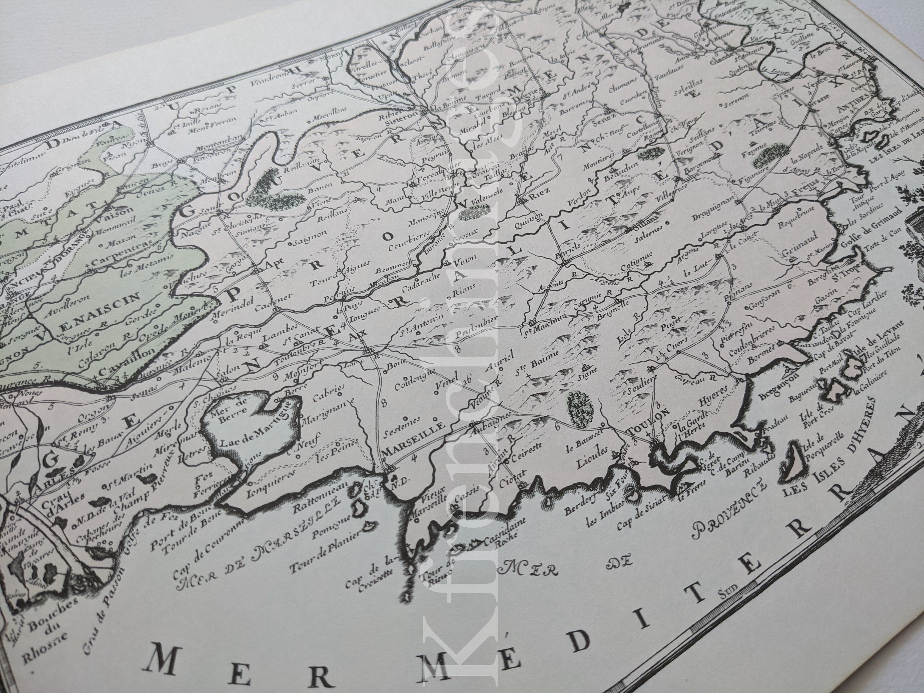 1771 Map of Provence France, 1980's Print After the 18th Century ...