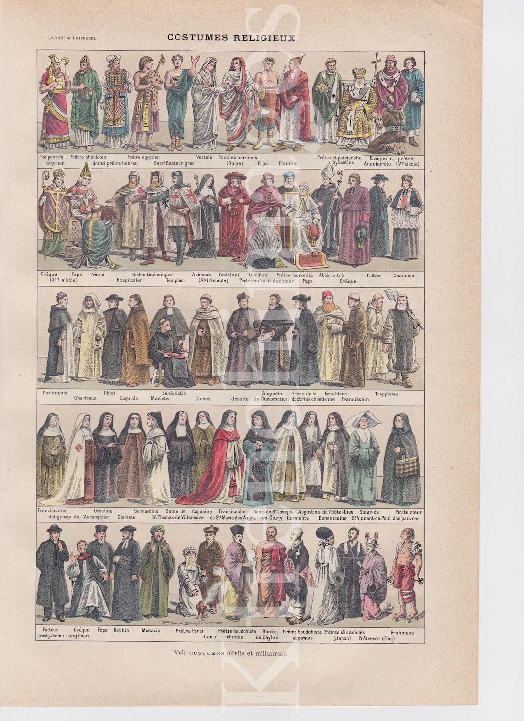 World Religious Dressing / Uniforms / Costumes Signed French Vintage ...