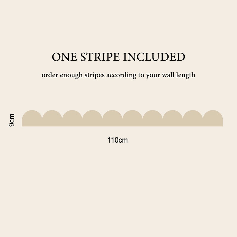 Scalloped Border Decal, Scalloped Wall Sticker, Scalloped Edge Wall ...