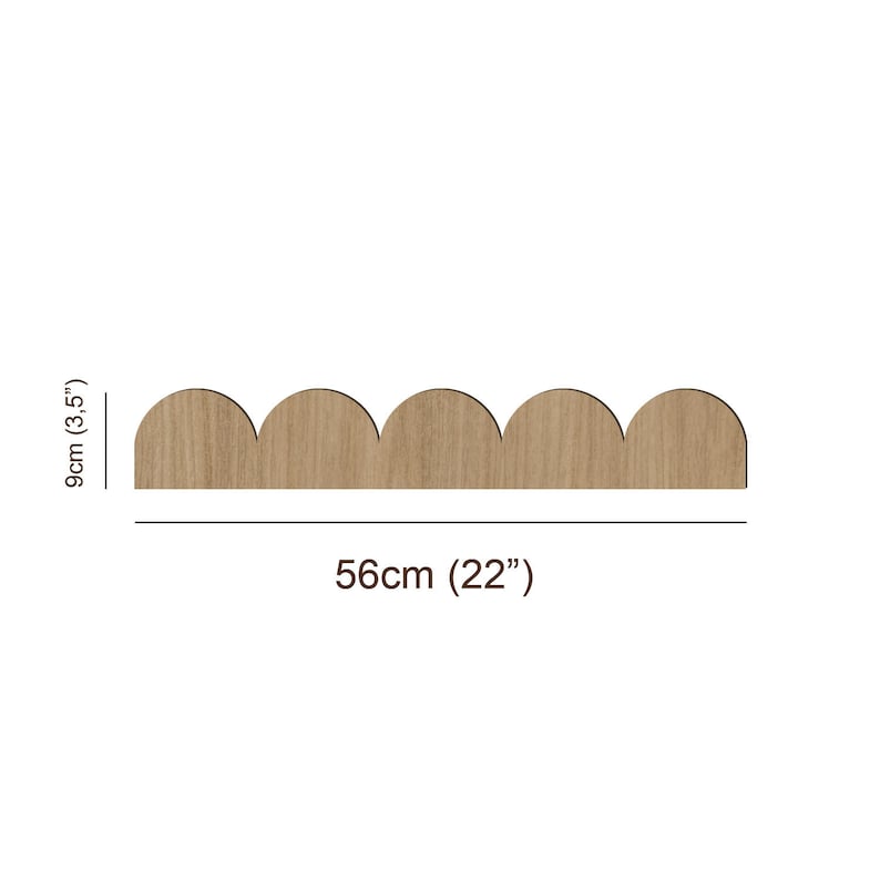 Scalloped Wall Molding Wood, Wooden Wall Cornice, Chair Rail Molding ...
