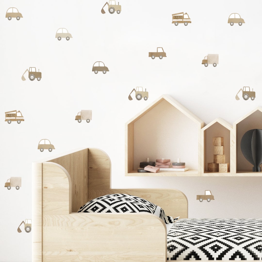 Cars Wall Decals Watercolor Removable Reusable Fabric Wall Decals ...