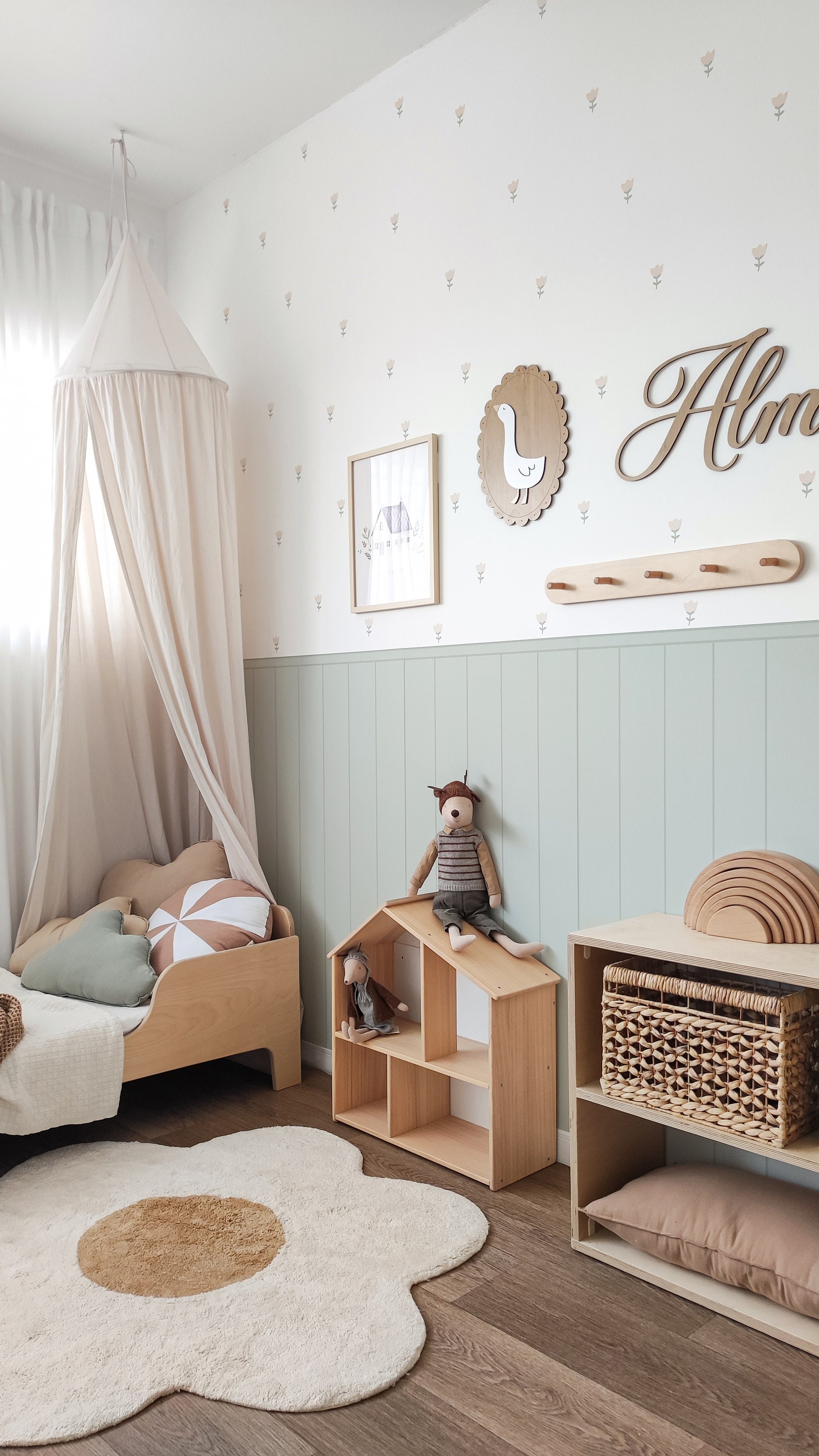 Mini Flowers Decals, Reusable Wall Decals, Fabric Wall Stickers, Kdis ...