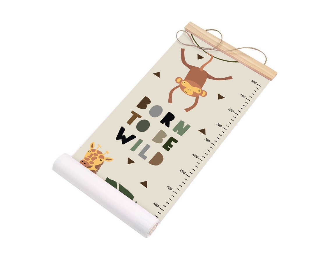 Safari Growth Chart Jungle Growth Chart Canvas Height Chart - Etsy