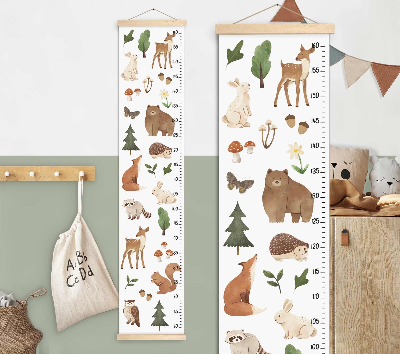 Kids Growth Chart Woodland Bambi Growth Chart Canvas Height - Etsy