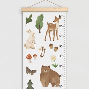 Kids Growth Chart Woodland Bambi Growth Chart Canvas Height - Etsy