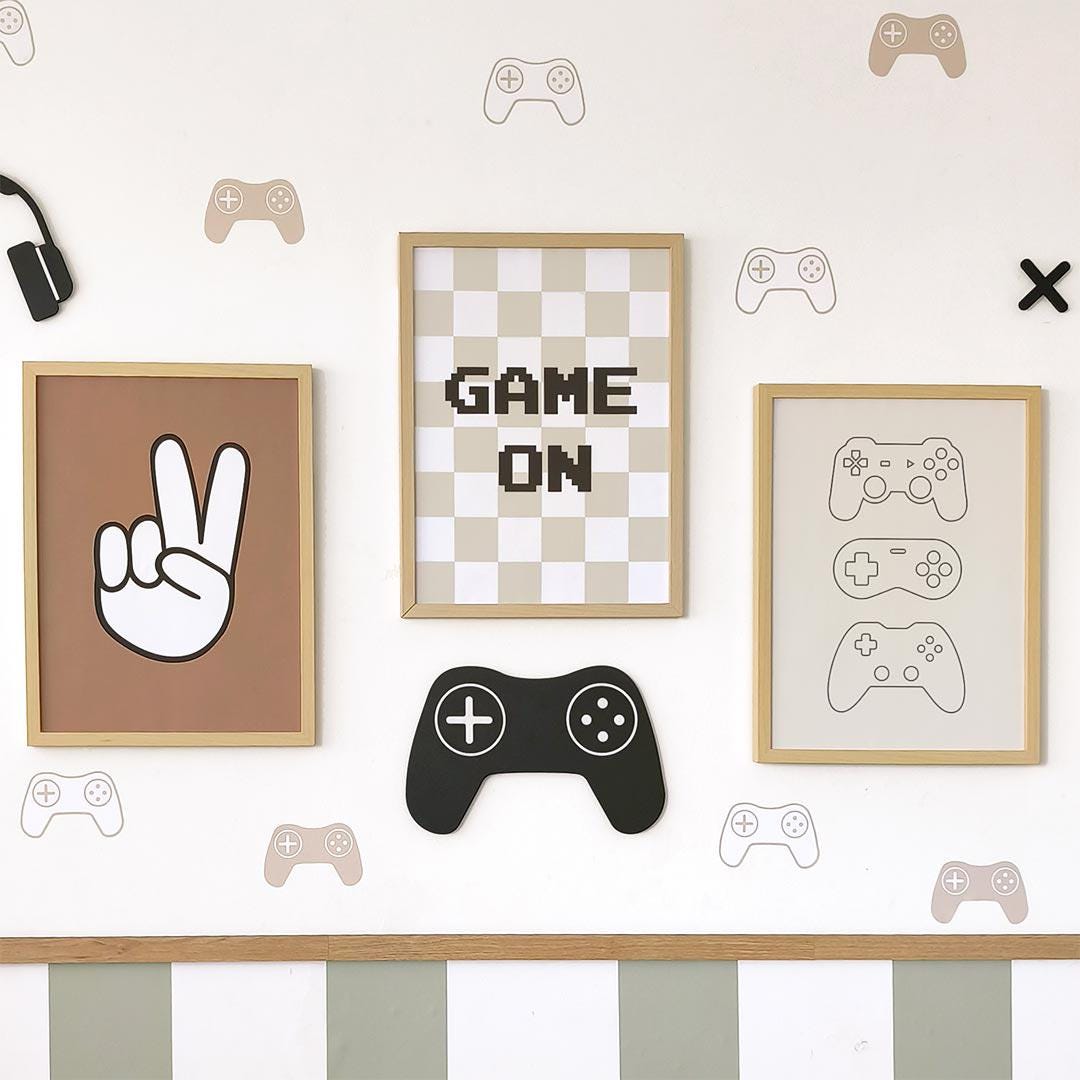 Gaming Posters Set Printed in Canvas, Gamer Prints, Gaming Wall Decor ...