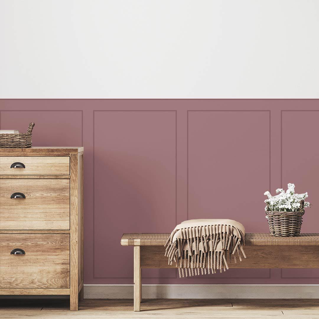 Smoky Rose Wallpaper Panelling, Bottom Wall Wallpaper, Peel and Stick ...