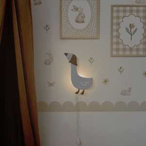 Little Goose Night Lamp Kids, Wooden Night Lamp, Goose Theme Decor ...