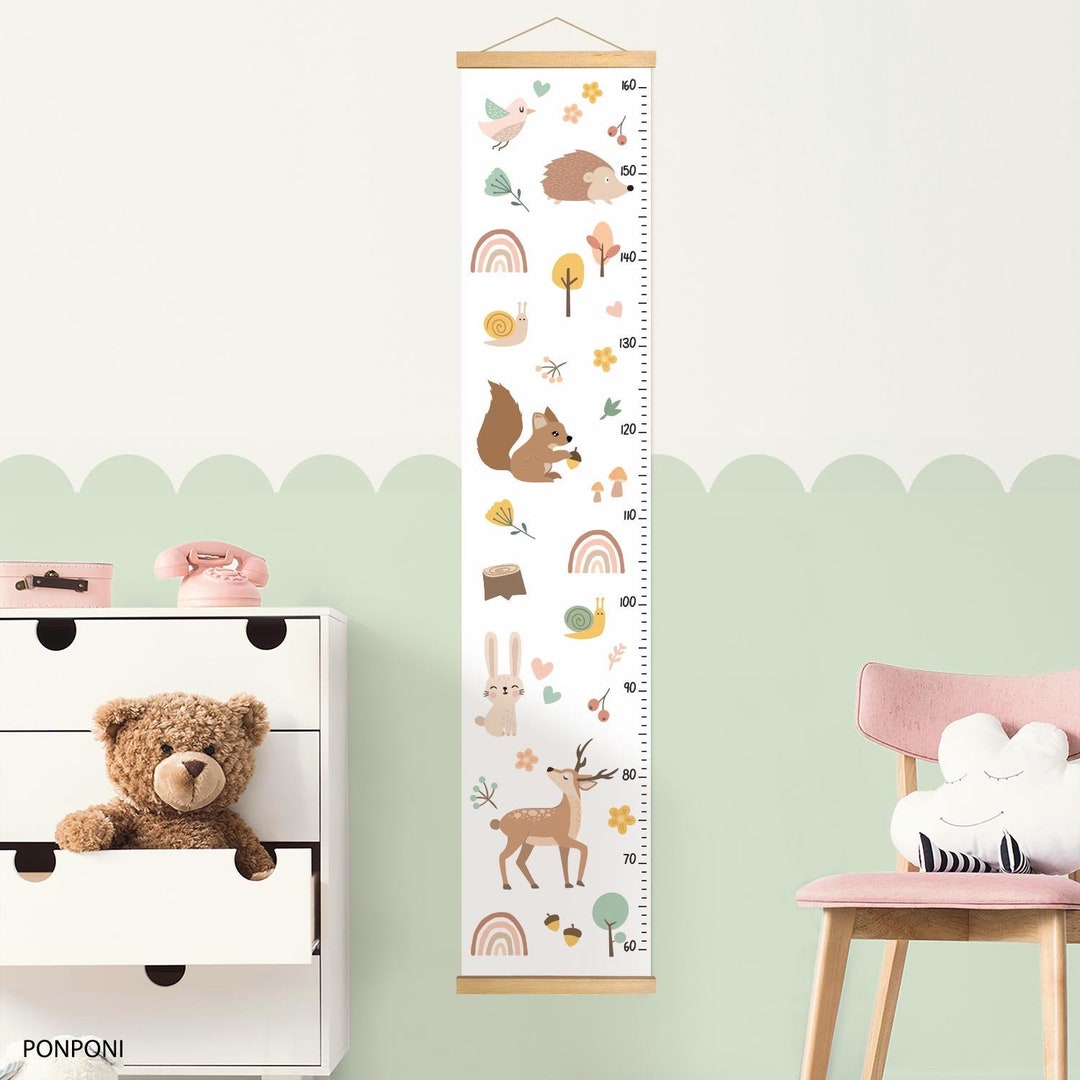 Bambi Growth Chart, Woodland Growth Chart, Canvas Height Chart, Kids ...