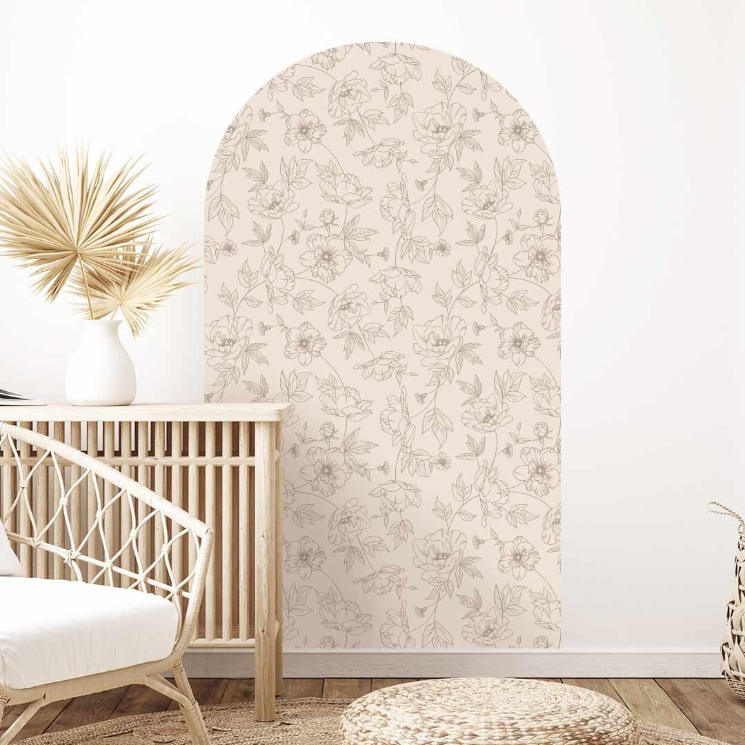 Floral Arch Decals, Peony Arch Wall Sticker, Wall Decals for Kids Room ...