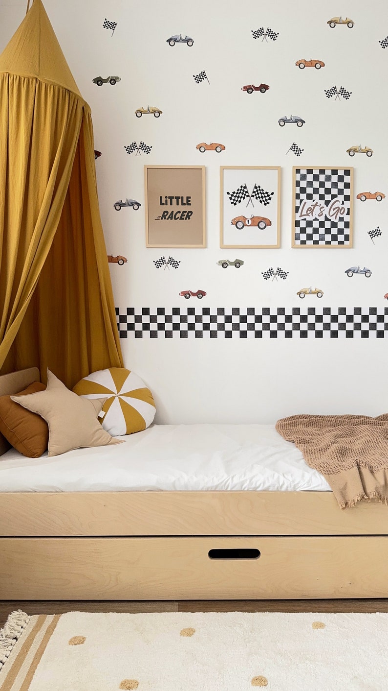 Checker Border Wall Decal, Border Wall Stickers, Removable Fabric Wall ...