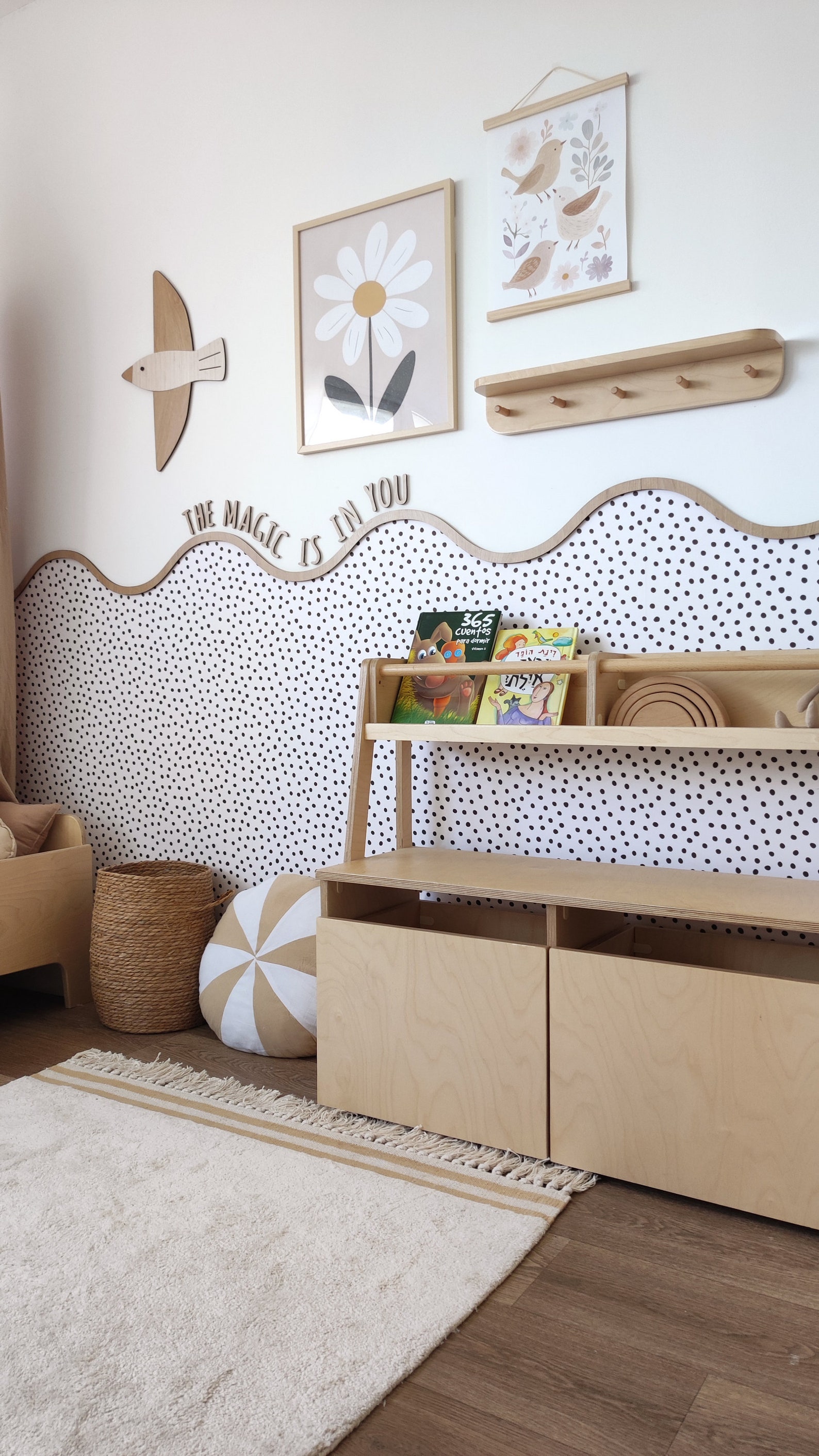 Waves Wall Molding Wood, Wooden Wall Molding, Chair Rail Molding Shaped ...
