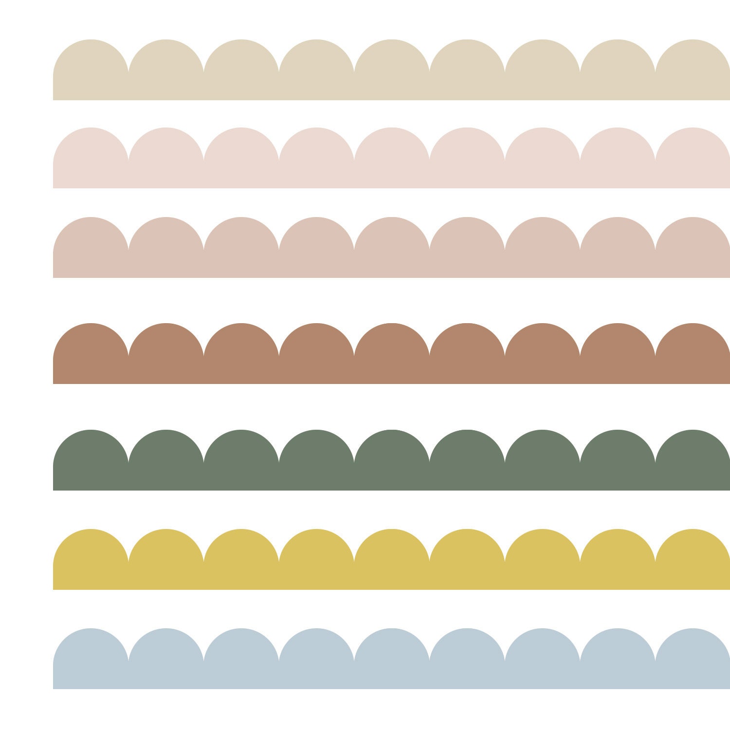 Scalloped Border Decal, Scalloped Wall Sticker, Scalloped Edge Wall ...