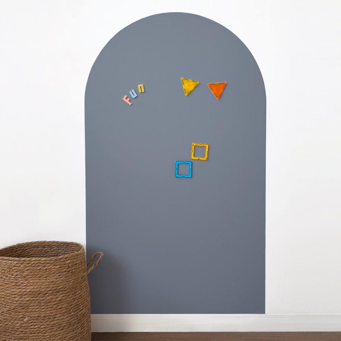 Magnetic Wall Decal Arch Shape in BLUE GREY, Magnetic Wall for Kids ...