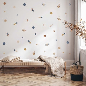 Outer Space Wall Decals, Space Themed Wall Stickers, Removable Wall ...