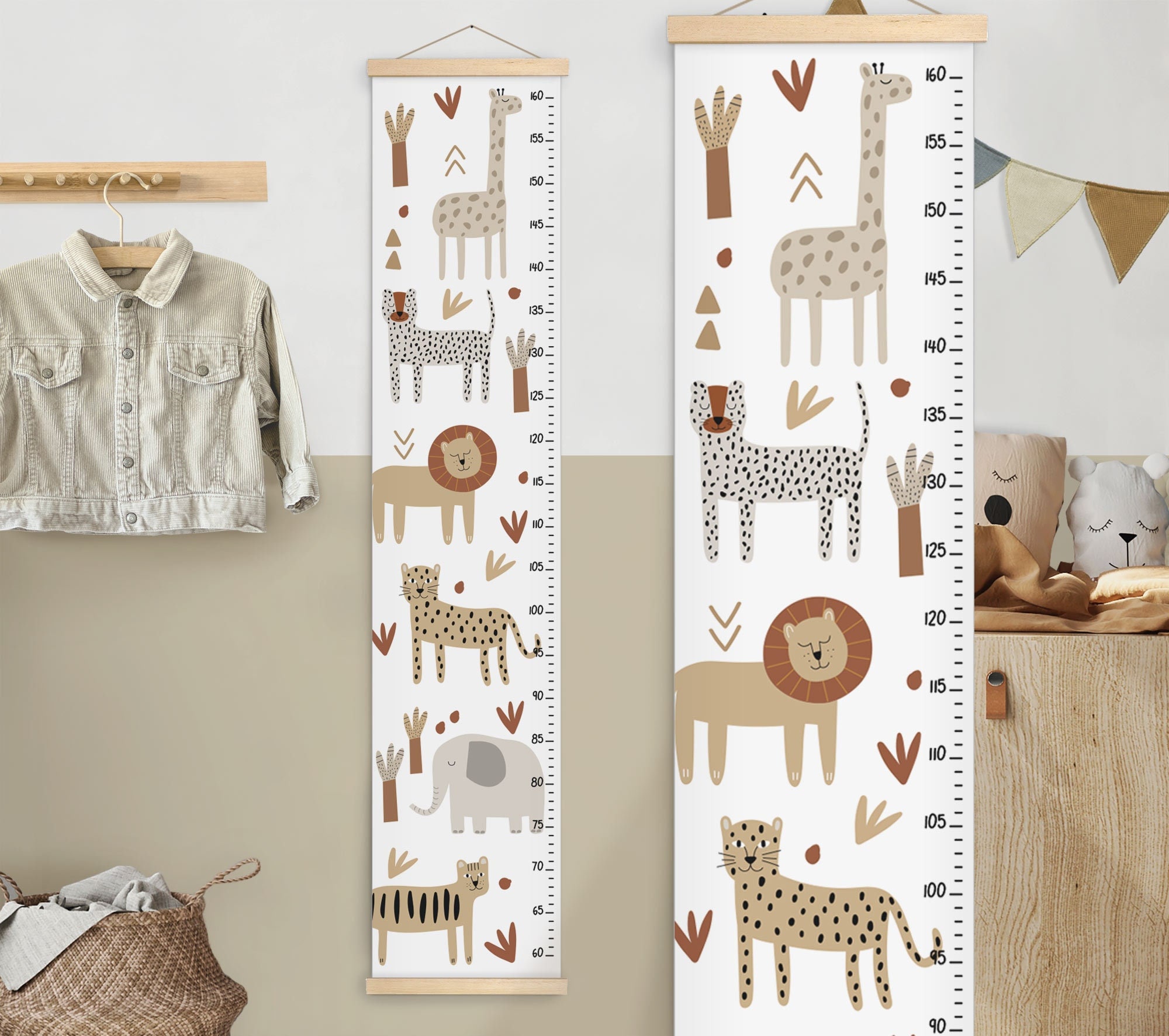 Safari Growth Chart, Jungle Growth Chart, Canvas Height Chart, Jungle ...