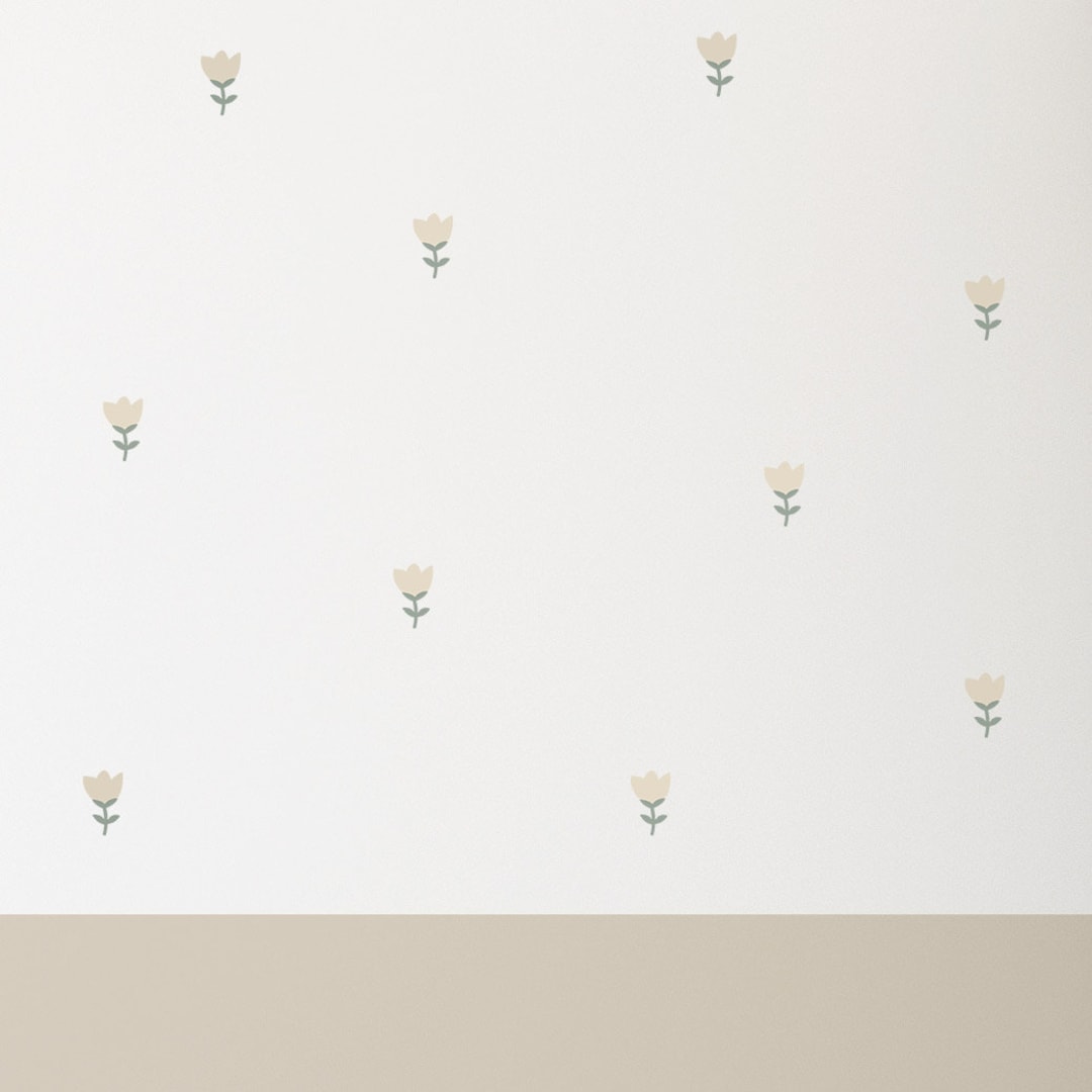 Mini Flowers Decals, Reusable Wall Decals, Fabric Wall Stickers, Kdis ...