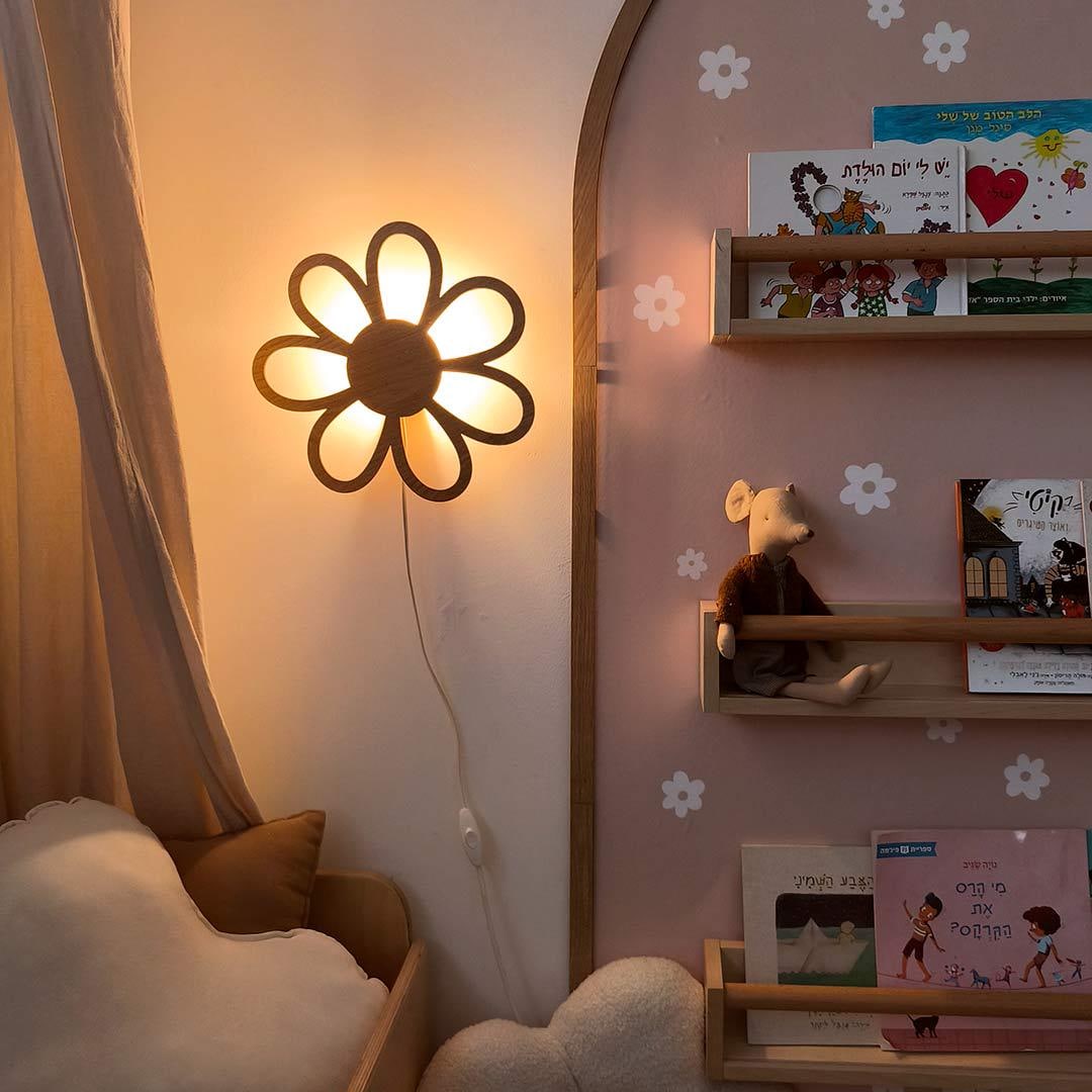 Wooden Daisy Lamp, Kids Flower Lamp, Wooden Night Lamp, Kids Night ...