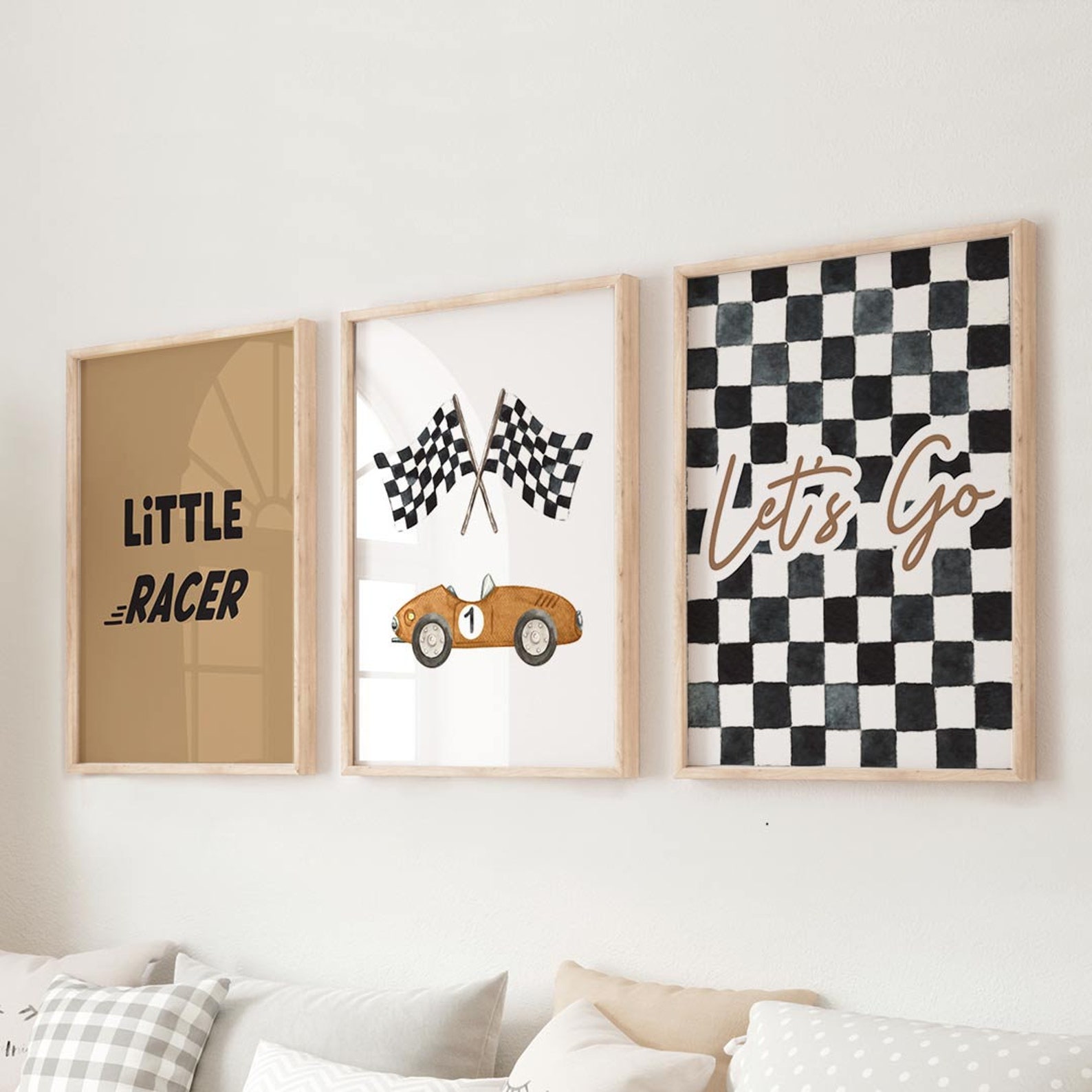 Race Cars Posters Set Printed in Canvas, Rally Prints, Racing Cars Wall ...