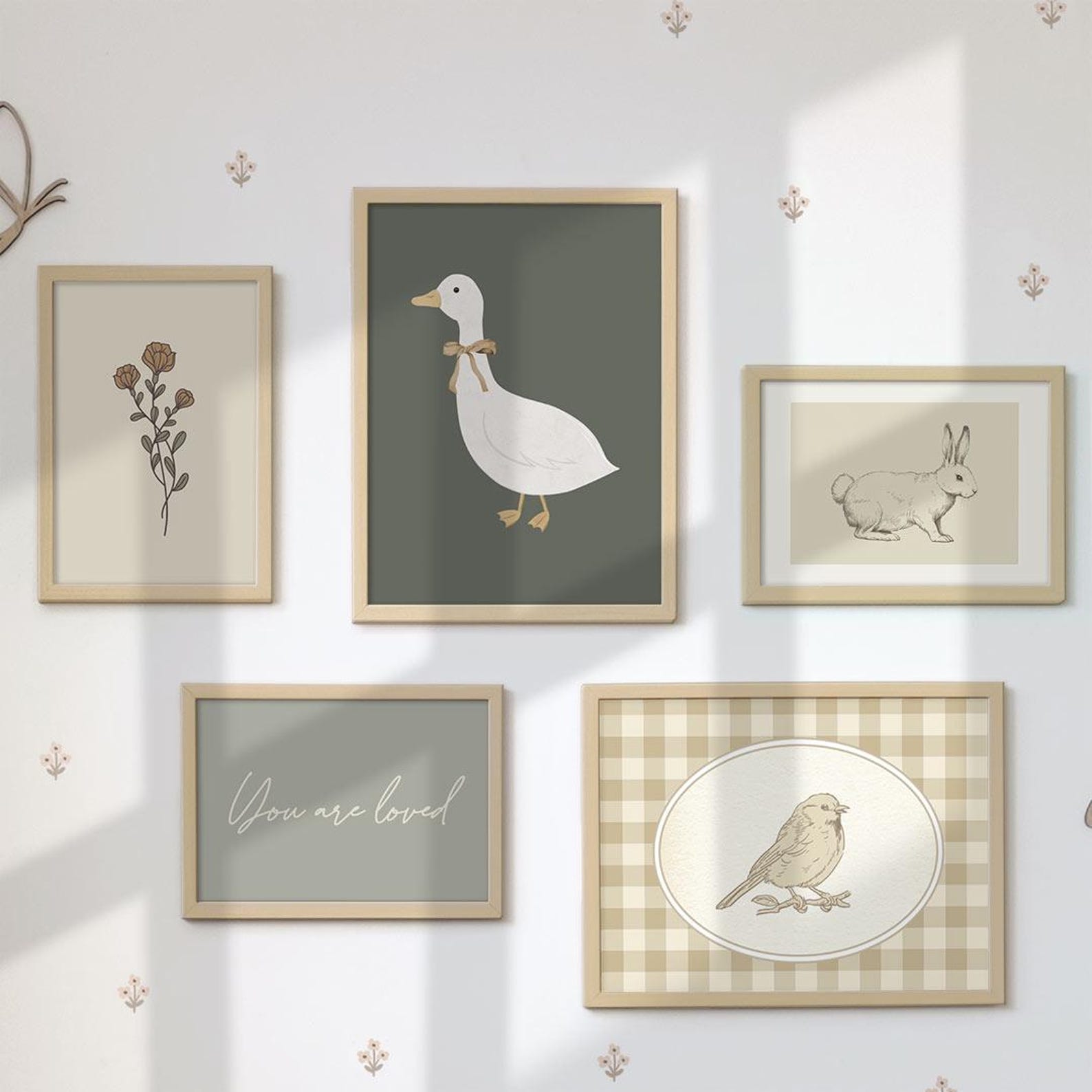 Vintage Goose Posters Set Printed in Canvas, Wall Decor, Girl Room Wall ...