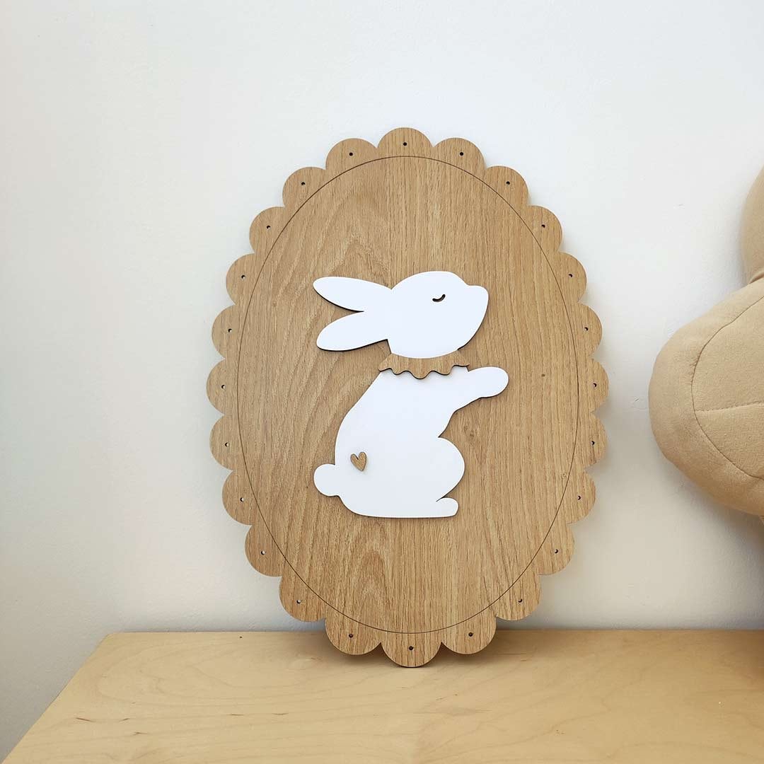 Bunny Wall Decor, Wooden Bunny Wall Art for Kids Room, Vintage Style ...