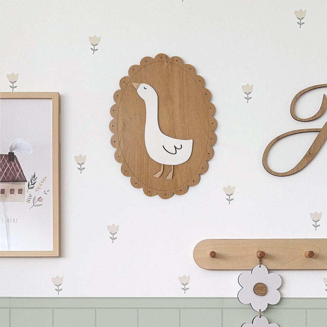 Goose Wall Decor, Wooden Goose Wall Art for Kids Room, Vintage Style ...