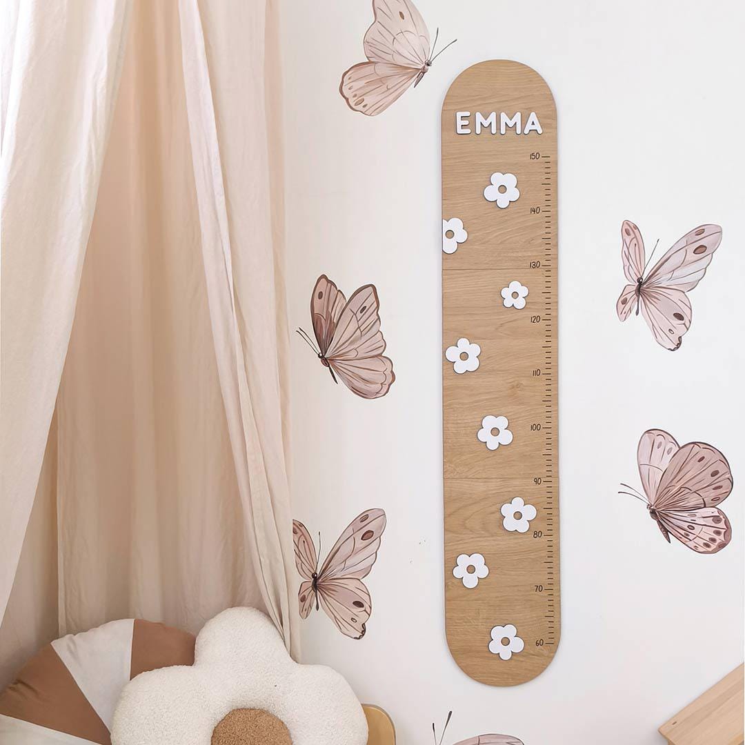 Wooden Growth Chart Daisy With Name, Personalizad Growth Chart, Wood ...