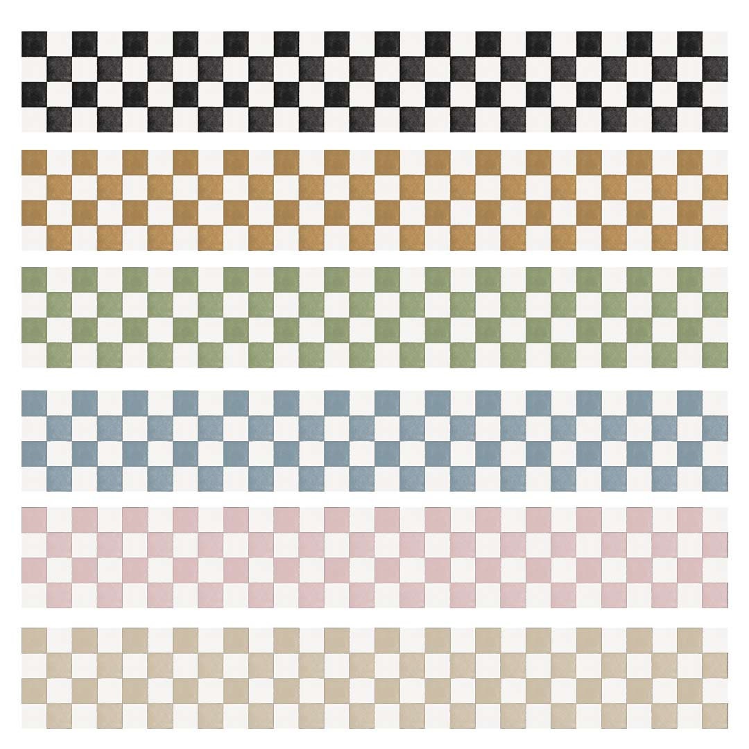 Checker Border Wall Decal, Border Wall Stickers, Removable Fabric Wall ...
