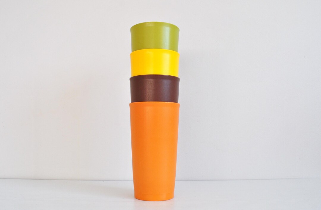 Vintage Retro 1970s TUPPERWARE Tumblers X 4 | Multicoloured | Made in ...