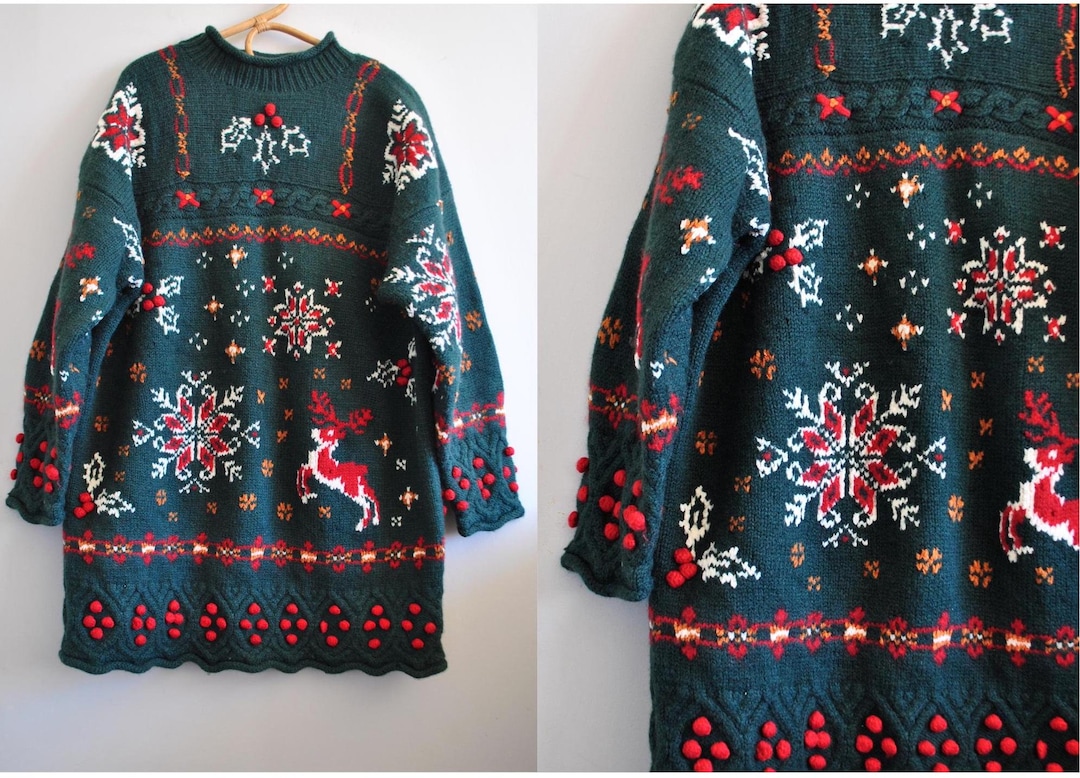 Rare Vintage LAURA ASHLEY Christmas Sweater | 90% Wool | Vintage ...