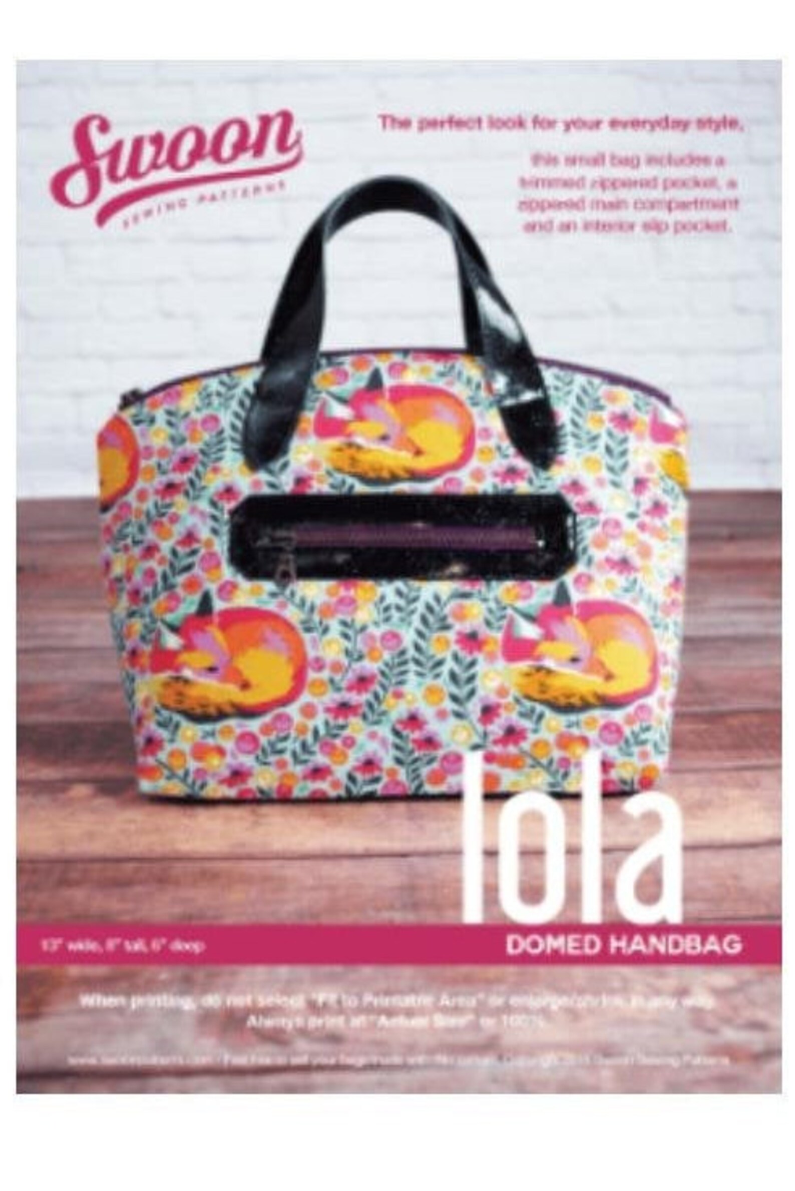 SWOON Lola Bag Pattern, Acrylic Templates, SWOON Patterns, SWOON ...