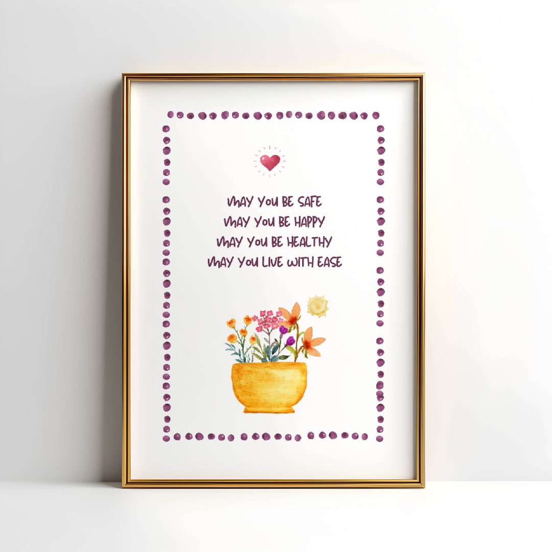 May You Be Safe Textured Watercolor Paper Poster - Etsy