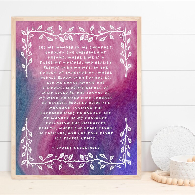 WANDER | Word Art Print | Wall Decor | Wall Art | Gift for Her | Best ...