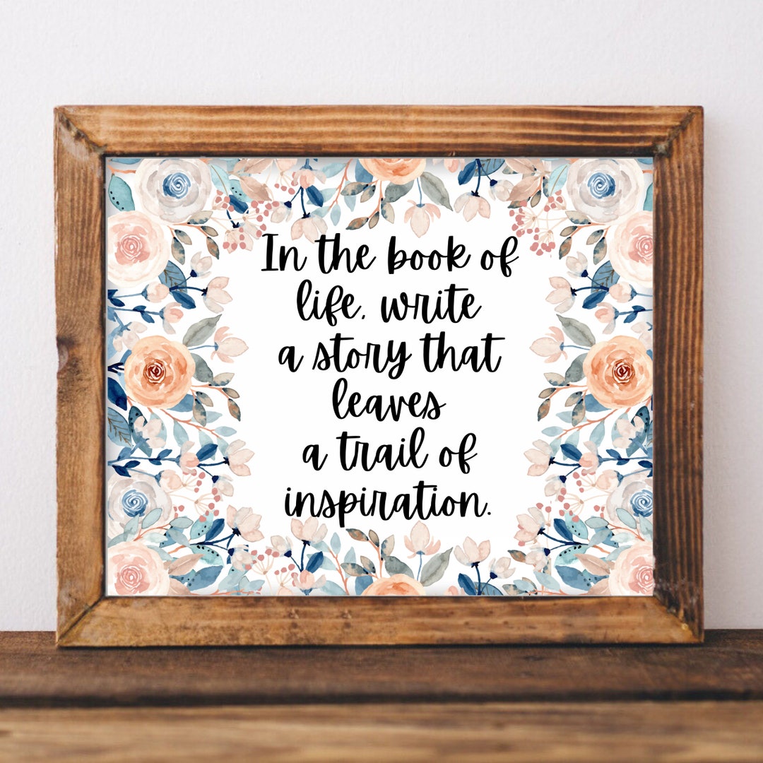 In the Book of Life Printable Wall Art, Home Decor, Floral Art, Healing ...