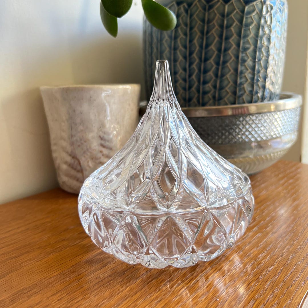 Hershey Kiss Crystal Covered Candy Dish, Vintage Shannon Crystal ...