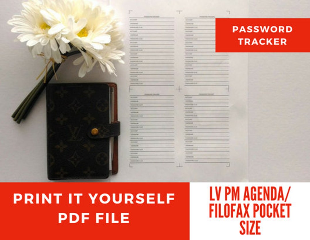 Password Tracker - PRINTABLE Planner Pages Made for 6-ring Pocket Size ...