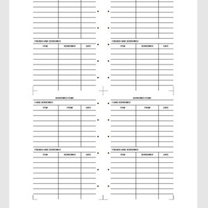 Borrowed Items Log - PRINTABLE PDF Planner Pages Made for Louis Vuitton ...