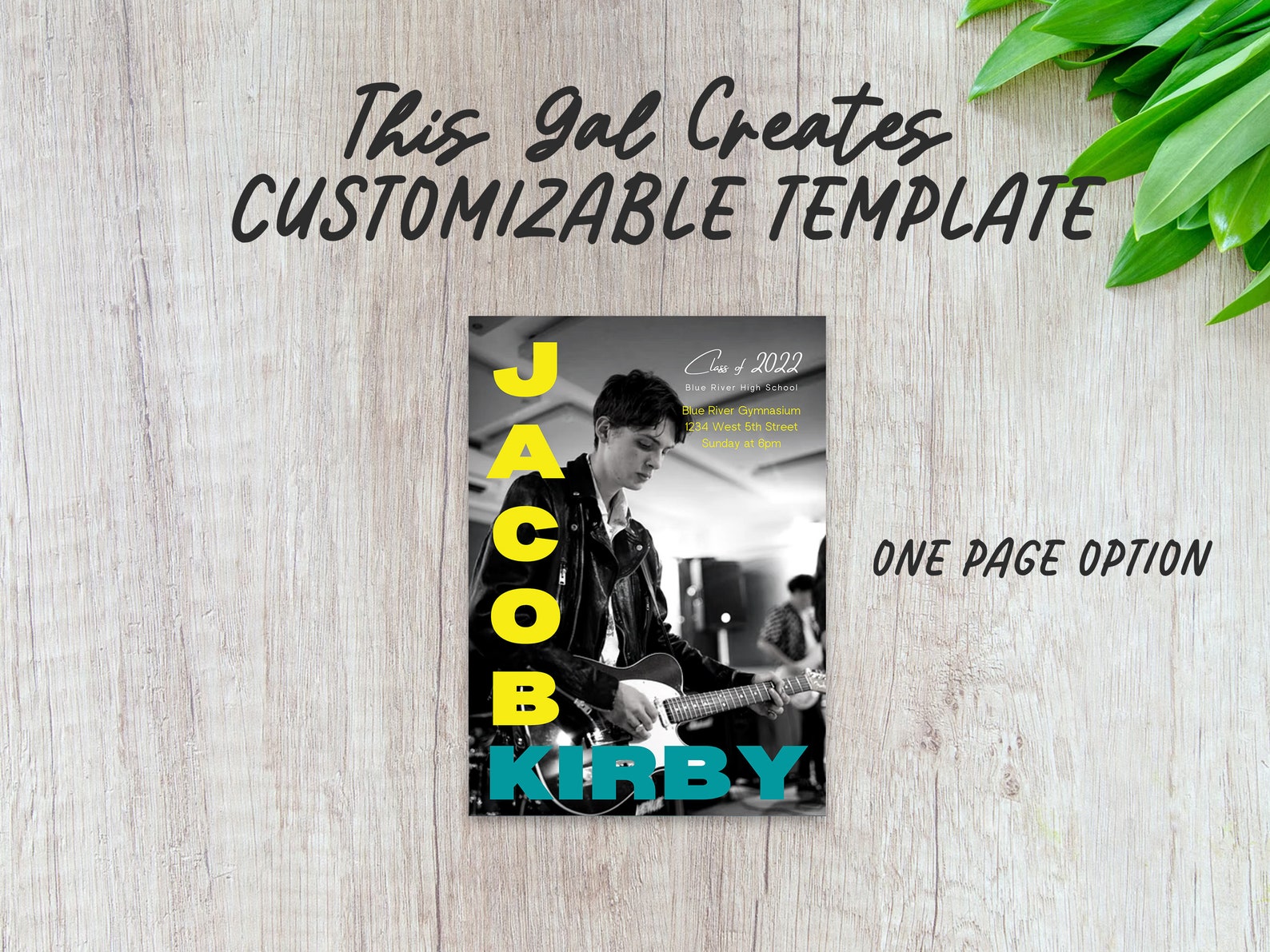 2022 Graduation Card Canva Template | Musical Senior Grad Announcement ...