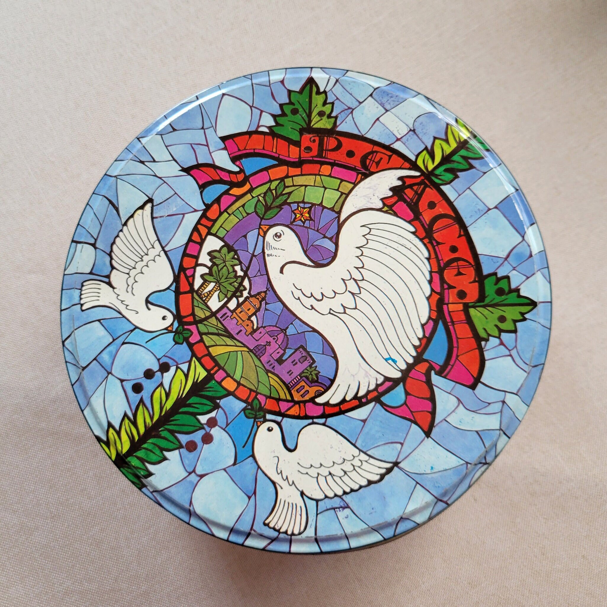 Set of 3 PEACE Tin Cans Blue Containers for Bulk Products Metal Cookie ...